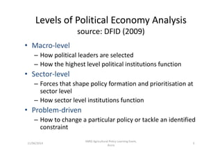 Colin Poulton: The political economy of African Agricultural Policy | PPT