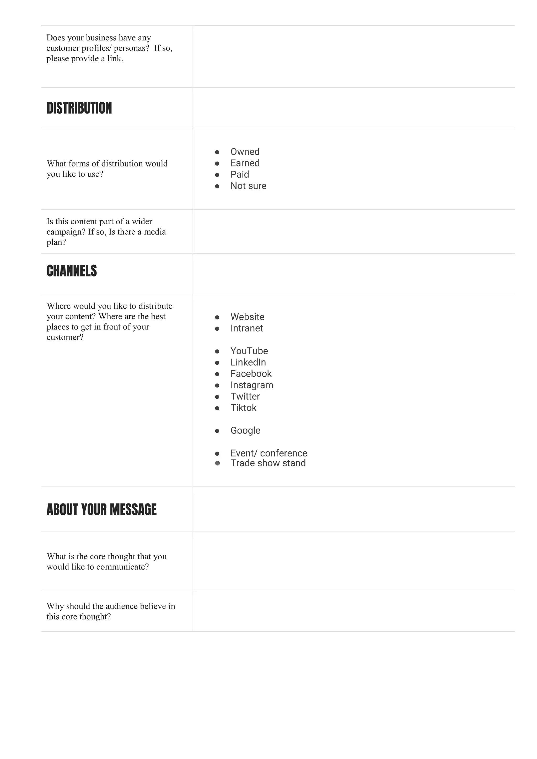 Video Production Brief | DOCX