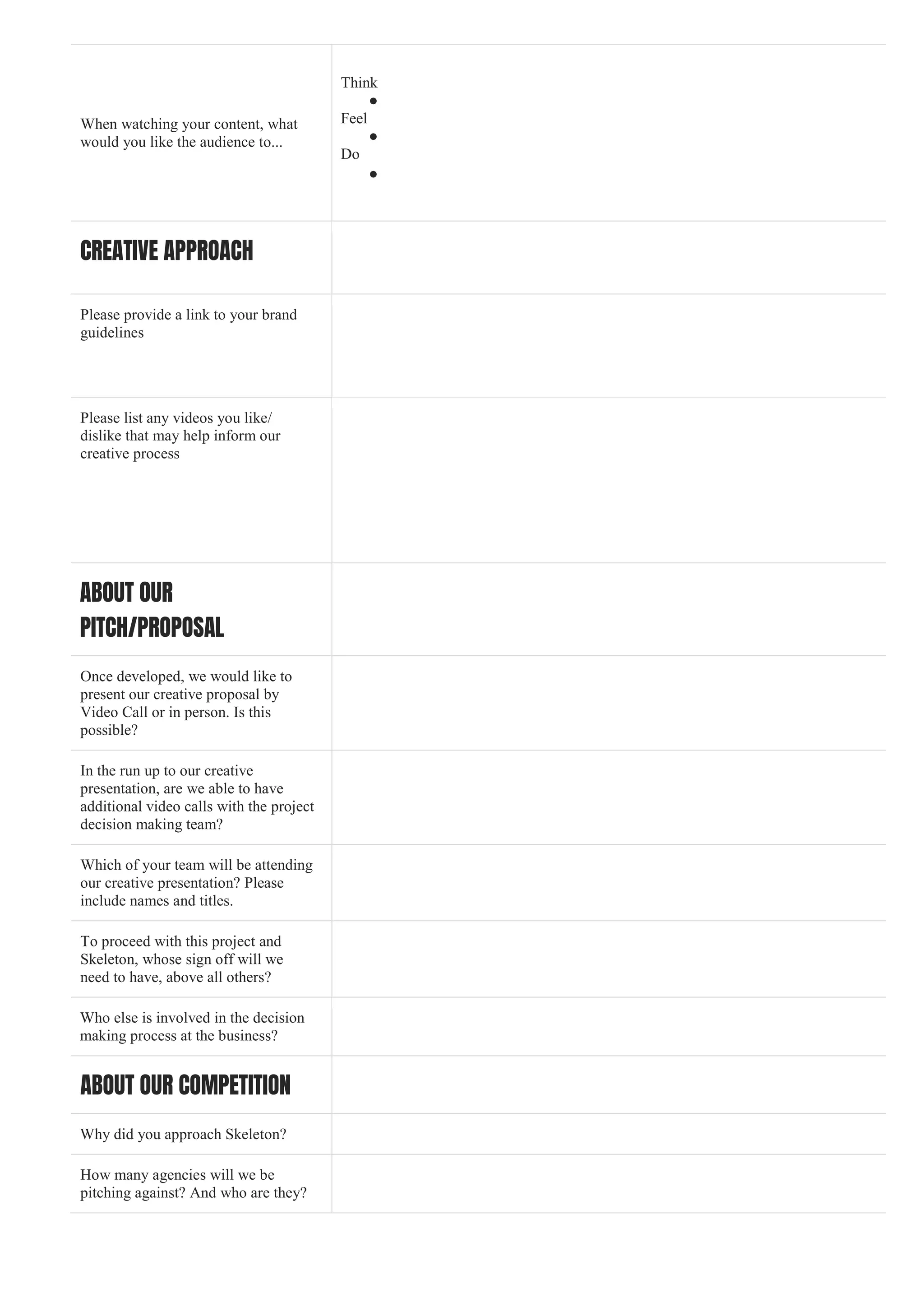 Video Production Brief | DOCX