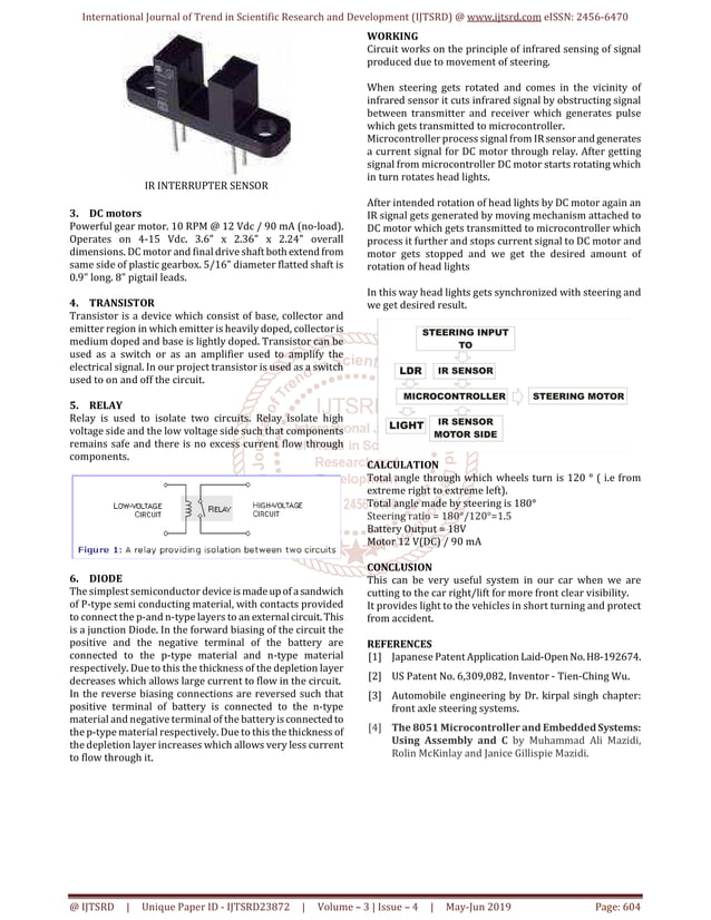 Steering Control Adaptive Headlight using Sensor | PDF