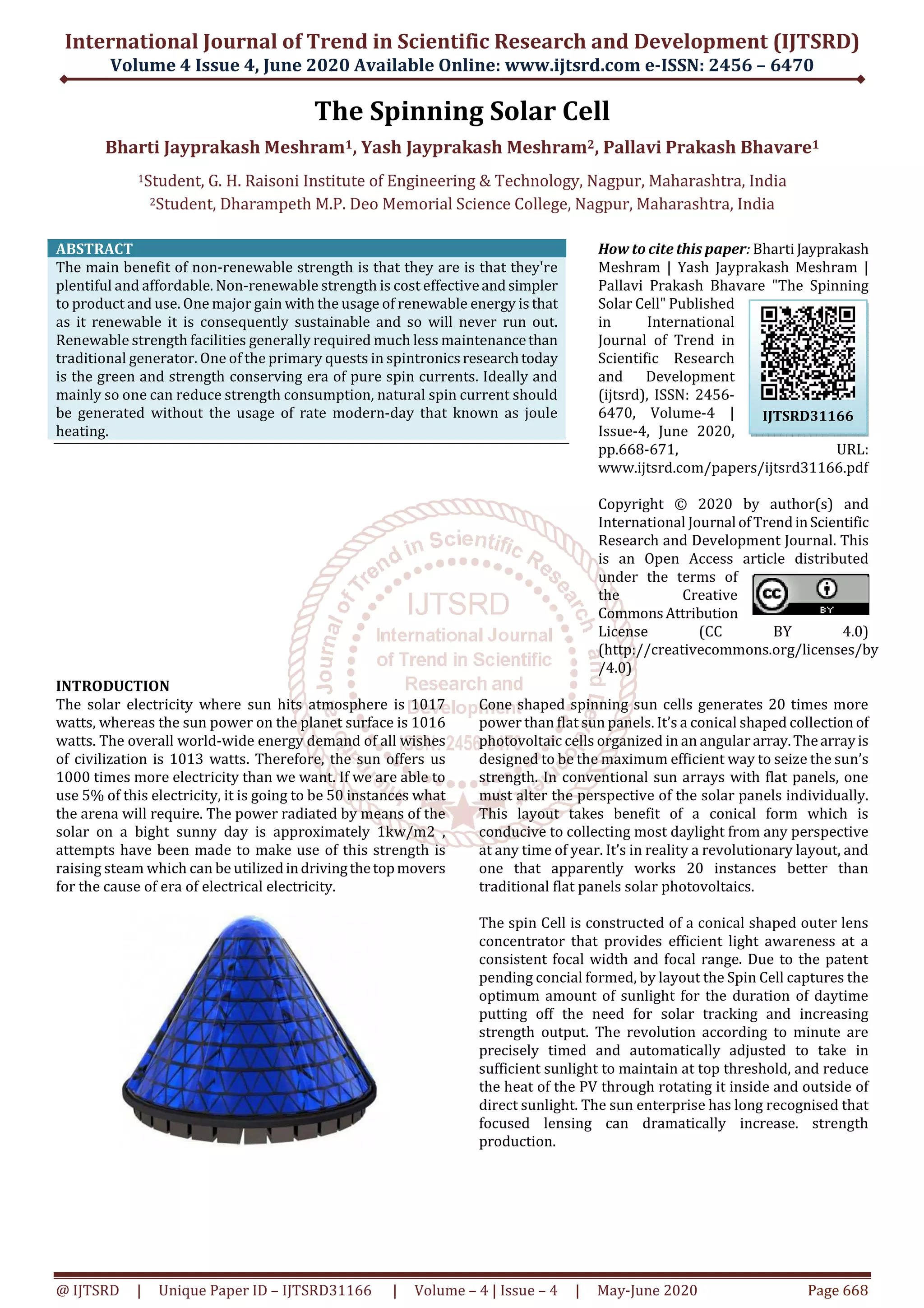 The Spinning Solar Cell | PDF