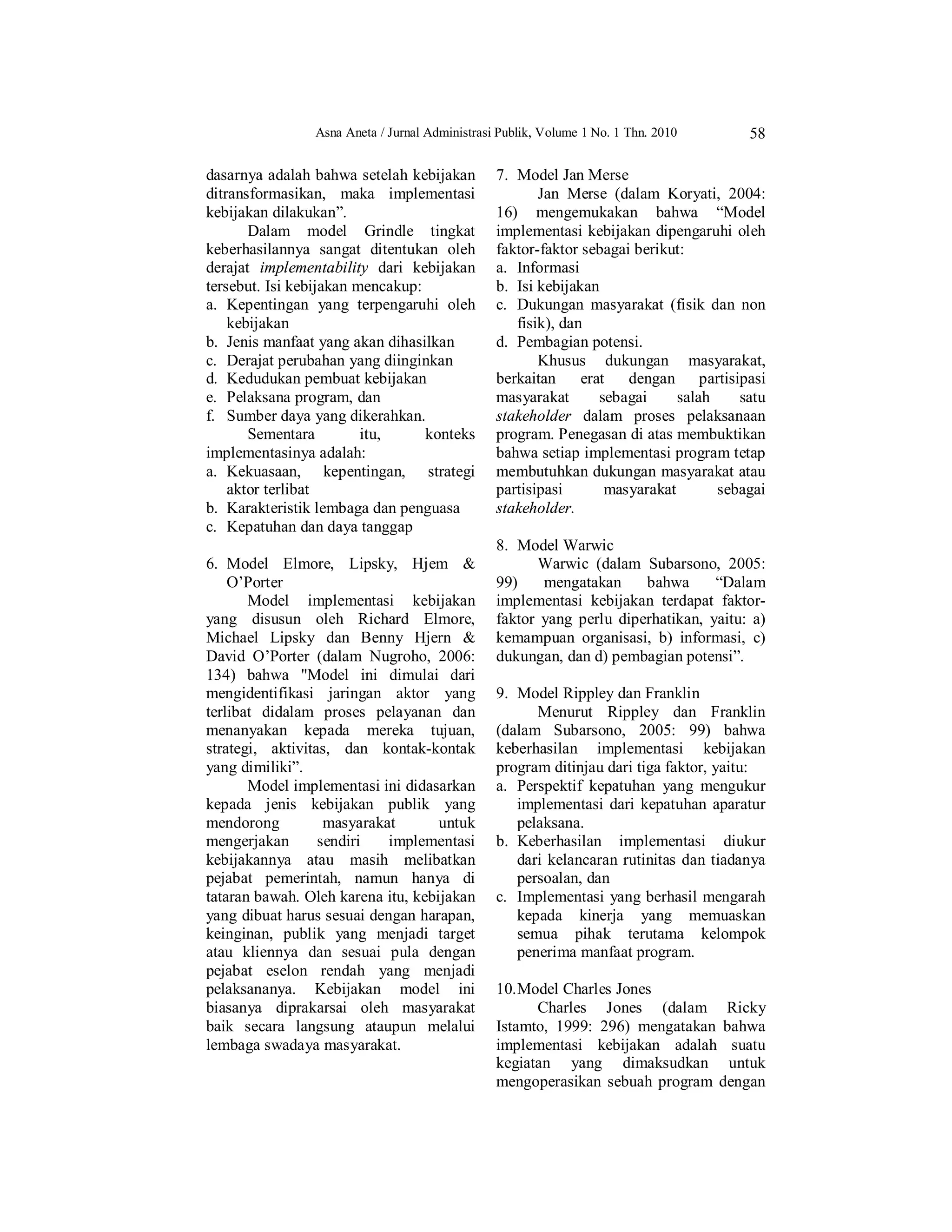implementasi kebijakan program penanggulangan kebijakan | PDF