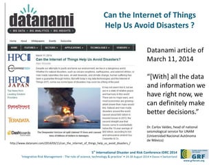 1320 IoT Trend and Disaster and Risk Management | PDF