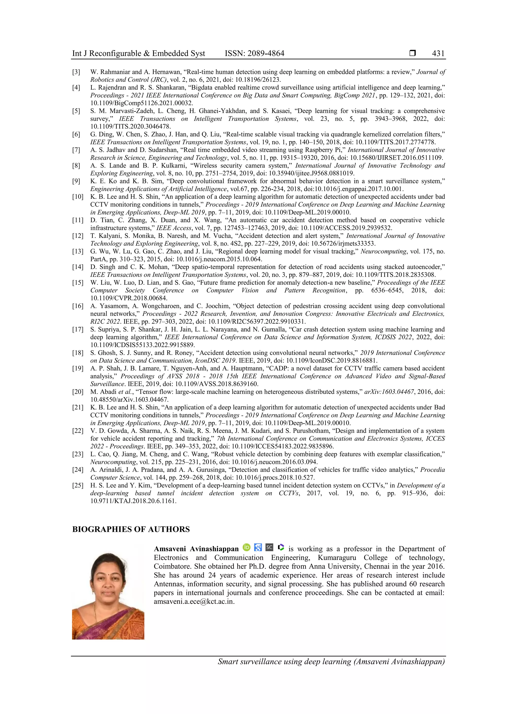 Smart surveillance using deep learning | PDF