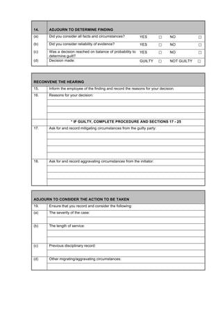 Disciplinary Minutes Form | PDF