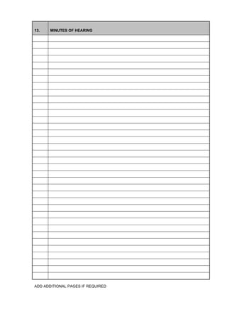 Disciplinary Minutes Form | PDF