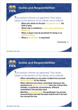 Guidelines for Assistant Referees | PDF