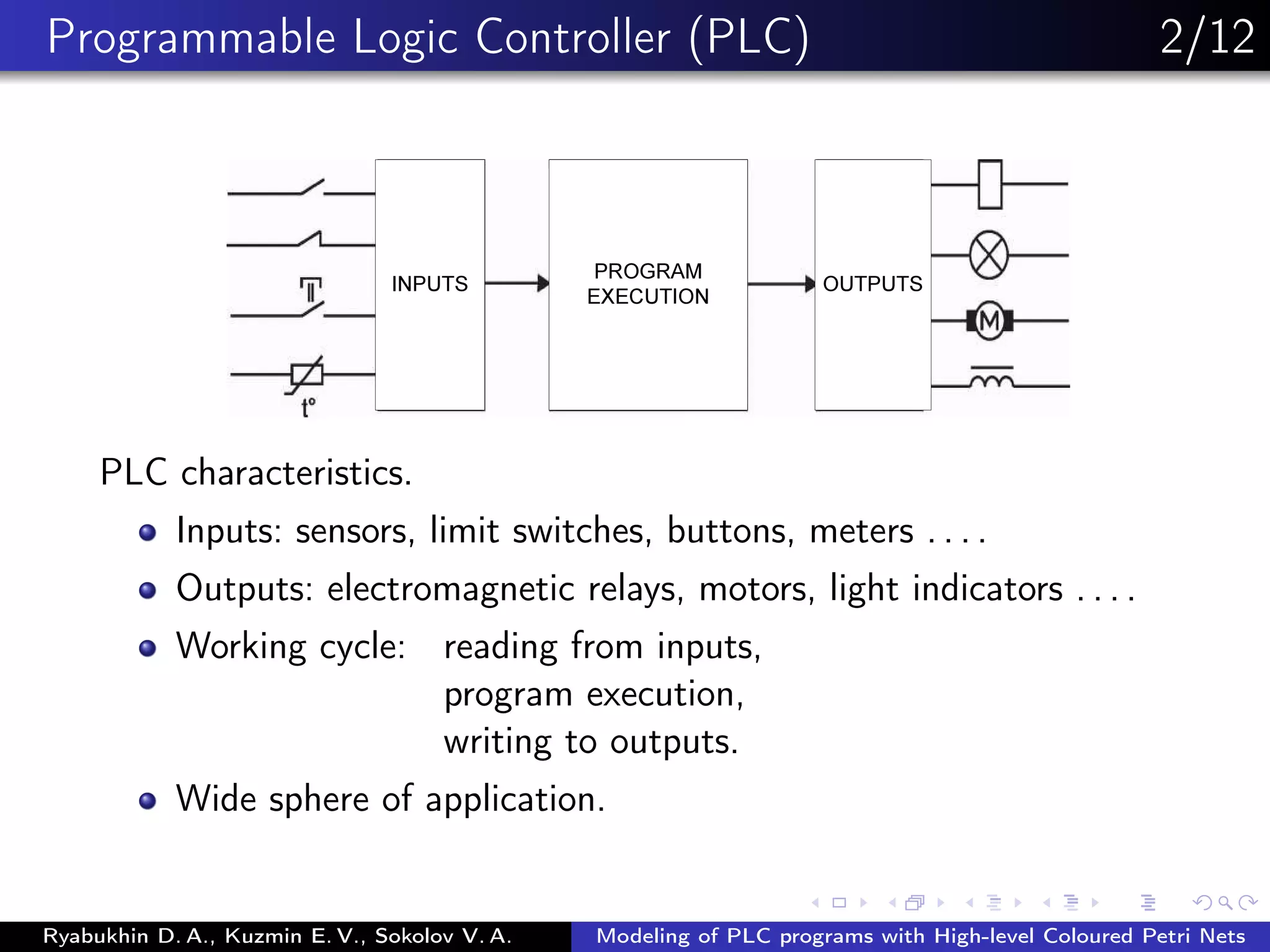 TMPA-2017: Modeling of PLC-programs by High-level Coloured Petri Nets | PPT