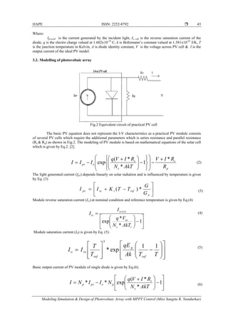 Modeling Simulation and Design of Photovoltaic Array with MPPT Control Techniques | PDF