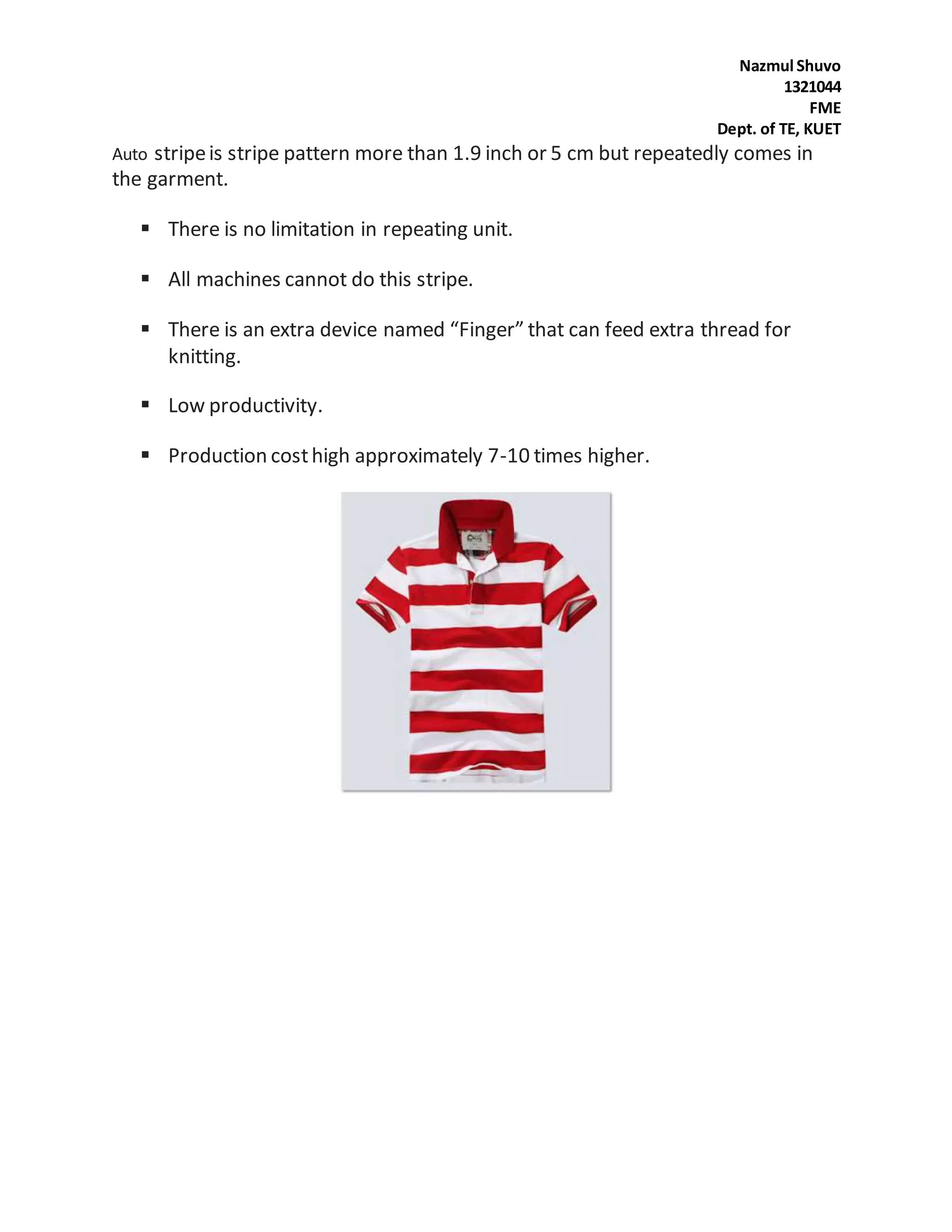 Feeder stripe, Auto stripe, Engineering stripe | DOCX