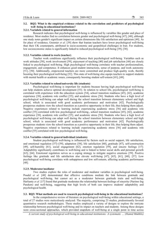 A current study of psychological well-being in educational institutions ...