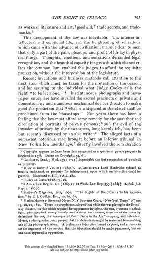 The Right to Privacy | PDF