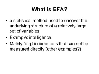 Exploratory Factor Analysis (EFA), presented by P. Soukup | PPT