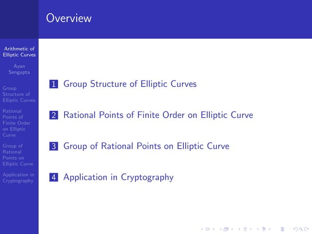 Elliptic Curve Cryptography: Arithmetic behind | PPT