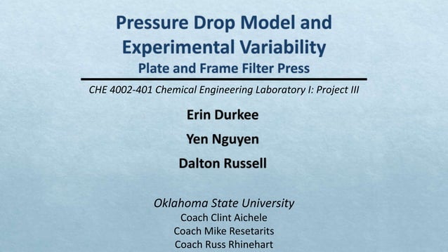 Pressure drop model presentation april 19th | PPT