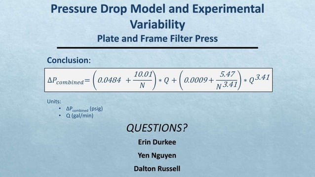 Pressure drop model presentation april 19th | PPT