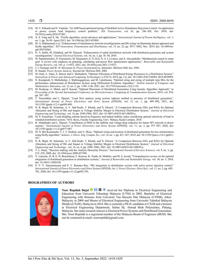 Firefly Analytical Hierarchy Algorithm For Optimal Allocation And Sizing Of Dg In Distribution