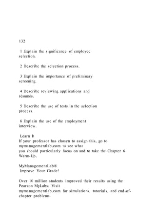 132 1 Explain the significance of employee selection | PDF