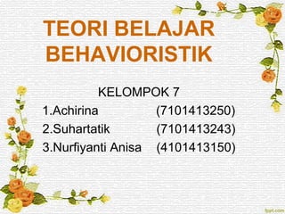 TEORI BELAJAR BEHAVIORISTIK | PPT
