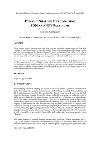 Dynamic Shaping Method using SDN And NFV Paradigms | PDF