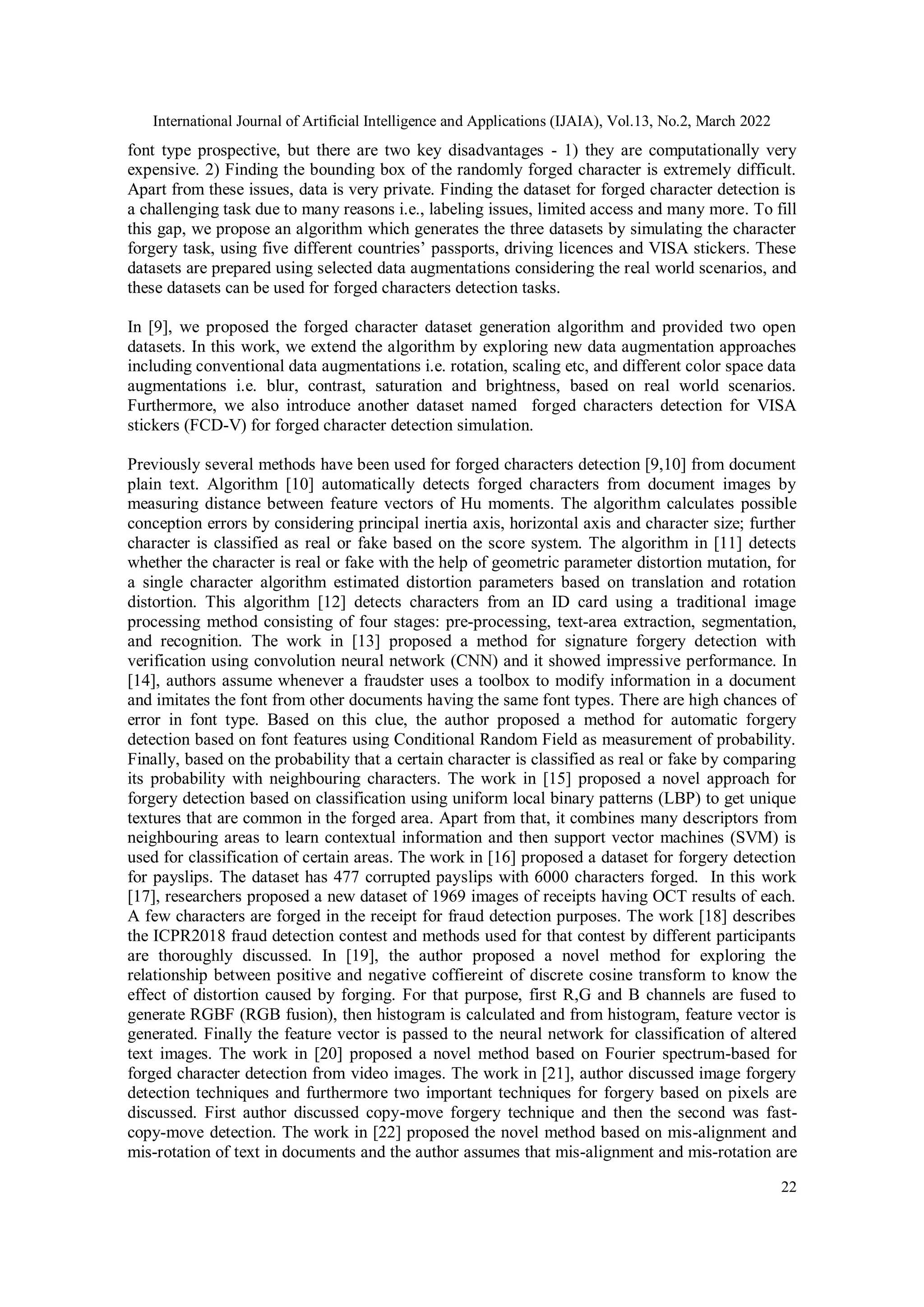 FORGED CHARACTER DETECTION DATASETS: PASSPORTS, DRIVING LICENCES AND ...