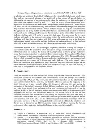 A Review of Agent-Based Simulation for University Students Admission | PDF