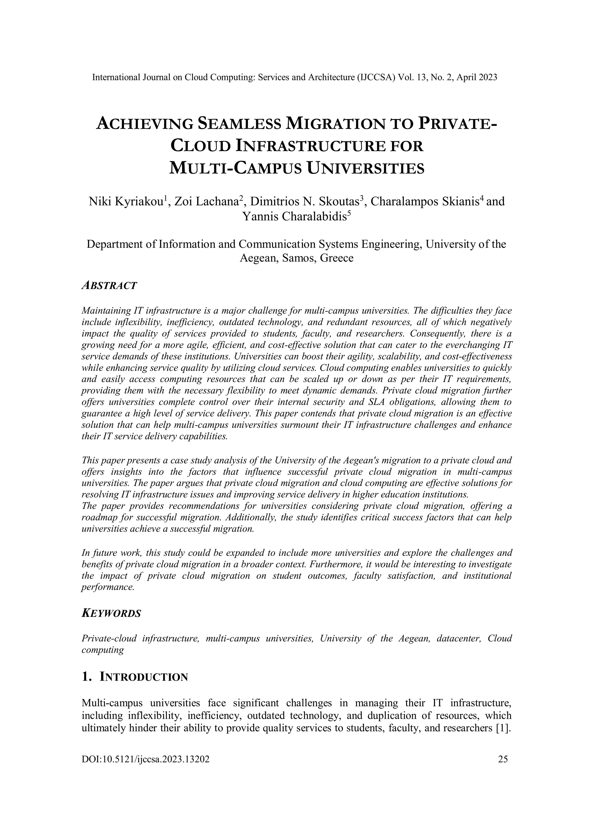 Achieving Seamless Migration to Private-Cloud Infrastructure for Multi ...