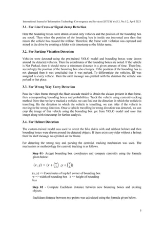 APPLICATION OF VARIOUS DEEP LEARNING MODELS FOR AUTOMATIC TRAFFIC VIOLATION DETECTION USING EDGE ...