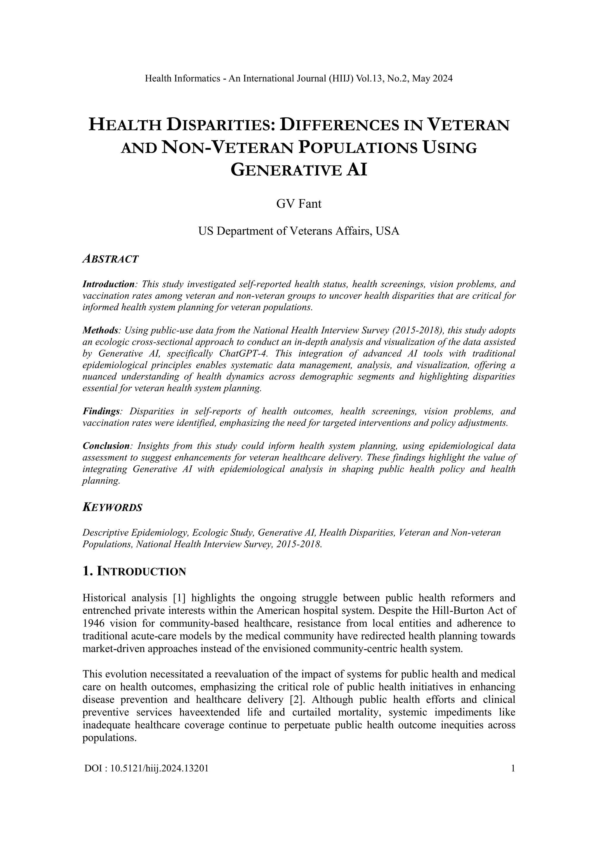 Health Disparities: Differences in Veteran and Non-Veteran Populations ...