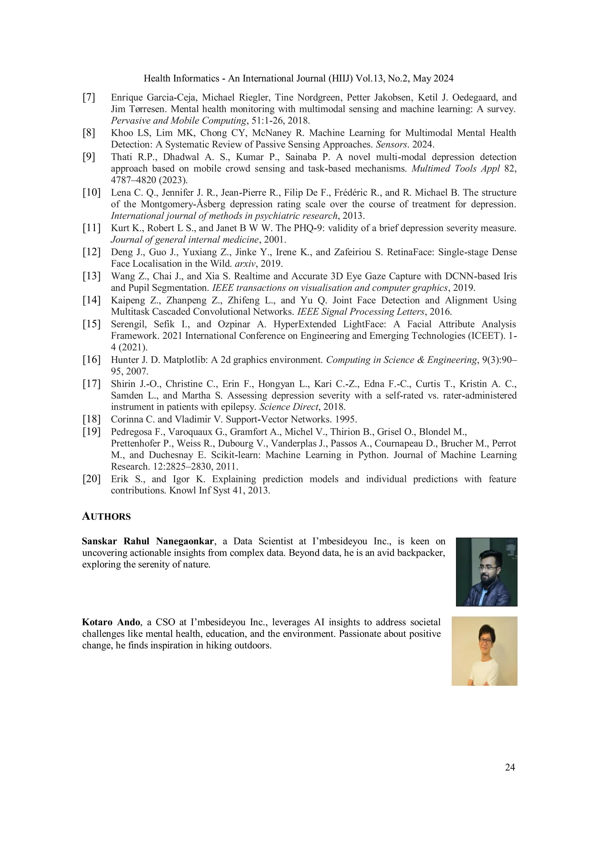A PRACTICAL APPROACH TO PREDICTING DEPRESSION: VERBAL AND NON-VERBAL ...