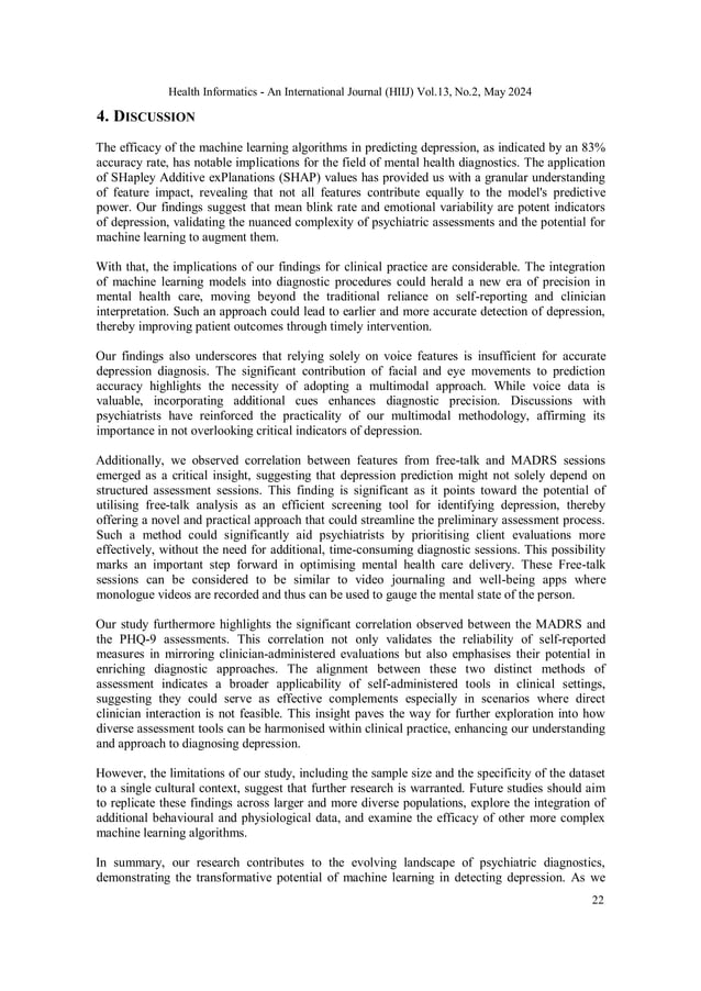 A PRACTICAL APPROACH TO PREDICTING DEPRESSION: VERBAL AND NON-VERBAL INSIGHTS WITH MACHINE ...