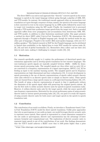 Direct Punjabi to English Speech Translation using Discrete Units | PDF | Free Download