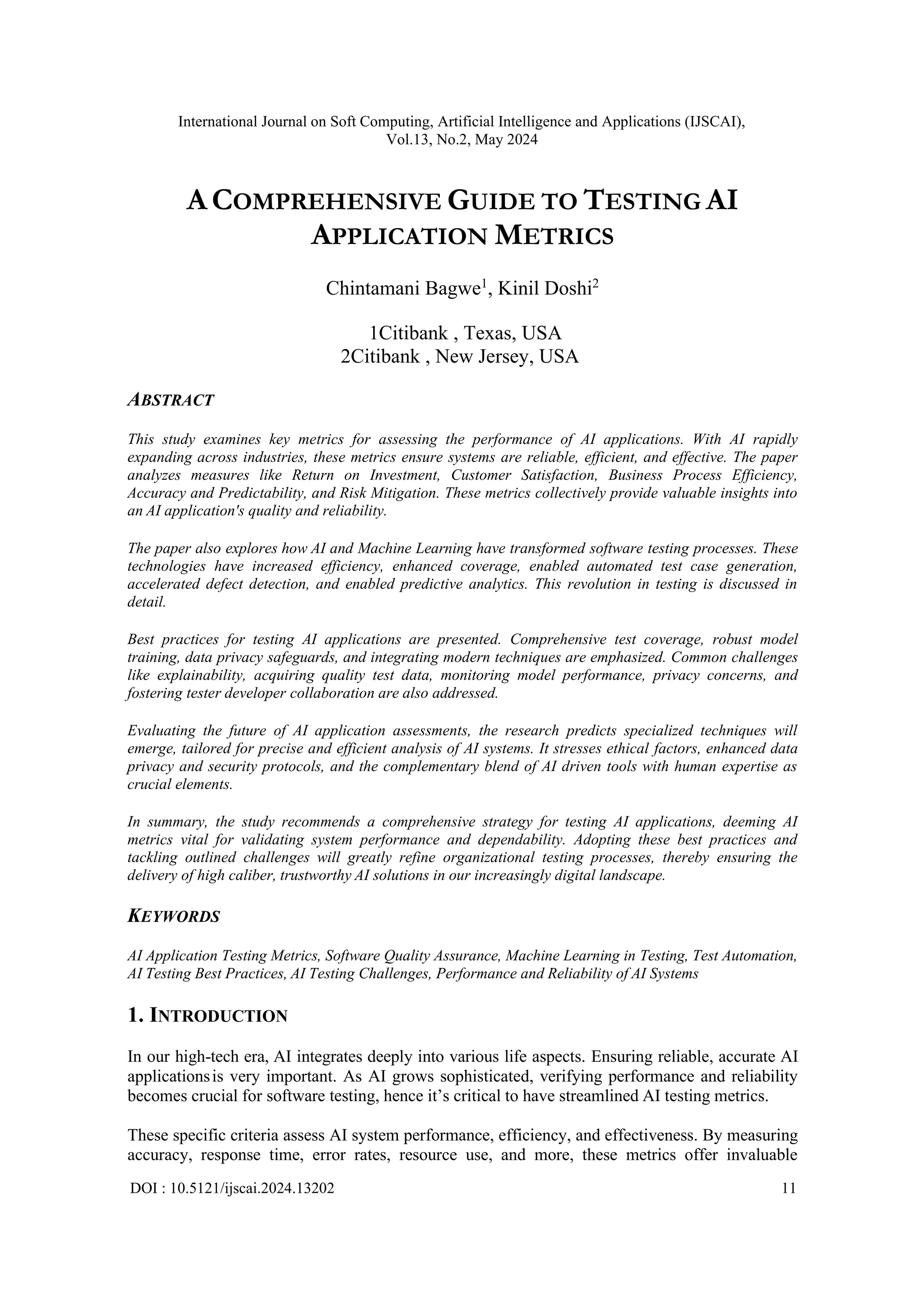 ACOMPREHENSIVE GUIDE TO TESTING AI APPLICATION METRICS | PDF ACOMPREHENSIVE GUIDE TO TESTING AI APPLICATION METRICS | PDF