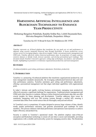 HARNESSING ARTIFICIAL INTELLIGENCE AND BLOCKCHAIN TECHNOLOGY TO ENHANCE TEAM PRODUCTIVITY | PDF