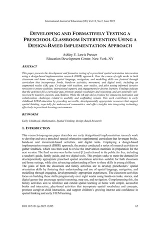 Developing and Formatively Testing a Preschool Classroom Intervention ...