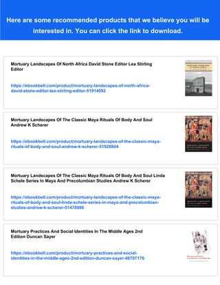 Mortuary Landscapes Of North Africa David L Stone Lea Stirling | PDF