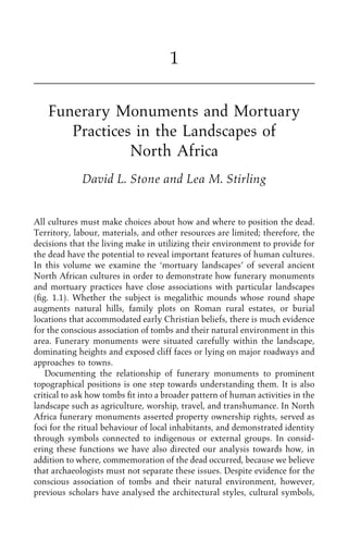 Mortuary Landscapes Of North Africa David L Stone Lea Stirling | PDF