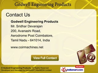 Coir Fibre Extraction Machinery by Godwell Engineering Products Coimbatore | PPT