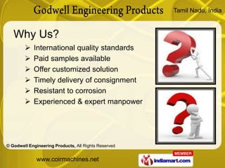 Coir Fibre Extraction Machinery by Godwell Engineering Products Coimbatore | PPT