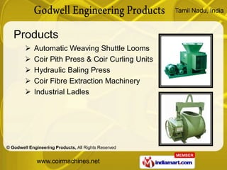 Coir Fibre Extraction Machinery by Godwell Engineering Products Coimbatore | PPT