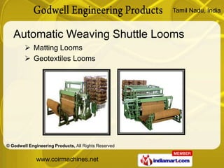 Coir Fibre Extraction Machinery by Godwell Engineering Products Coimbatore | PPT