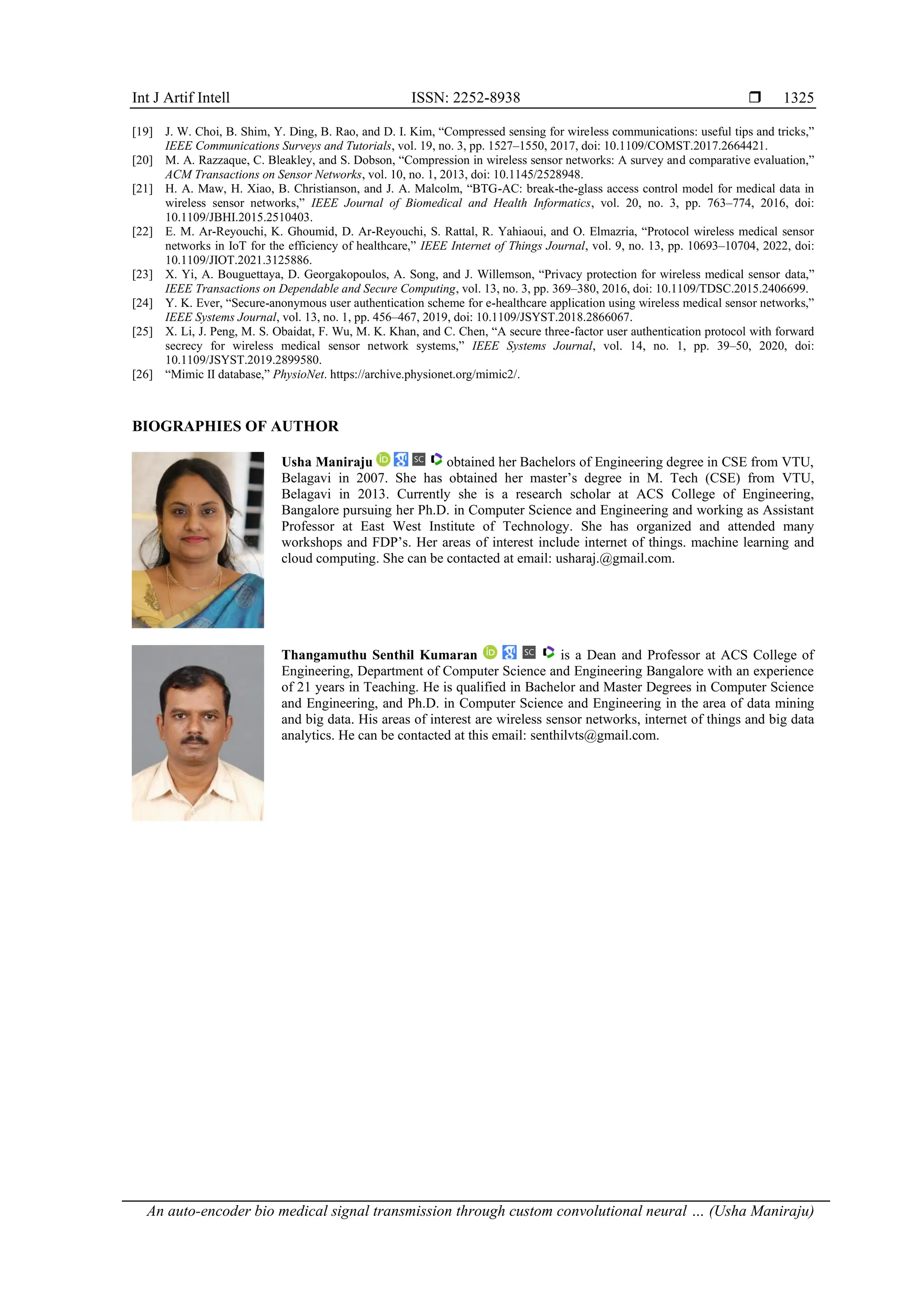 An auto-encoder bio medical signal transmission through custom ...