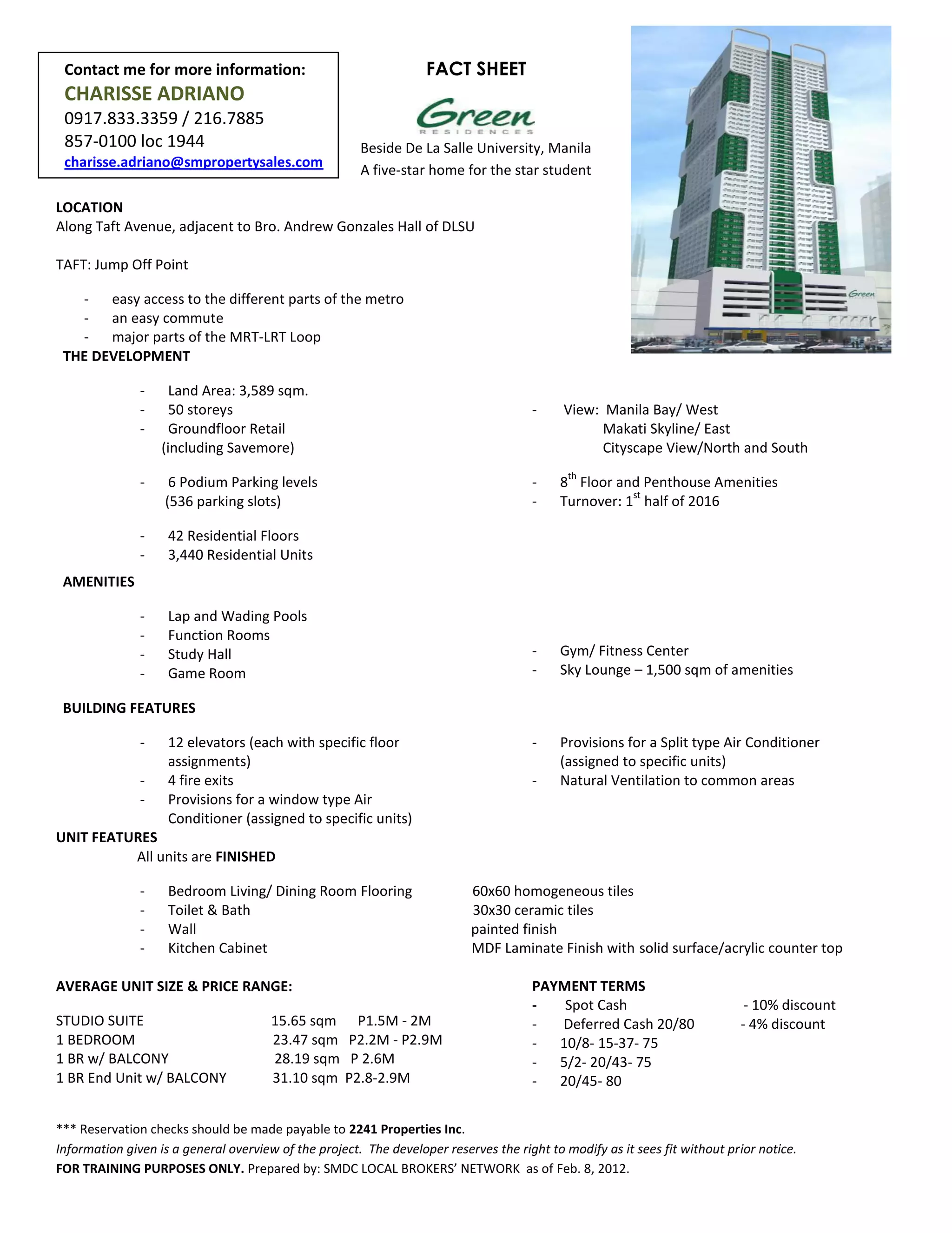 GREEN FACT SHEET | PDF