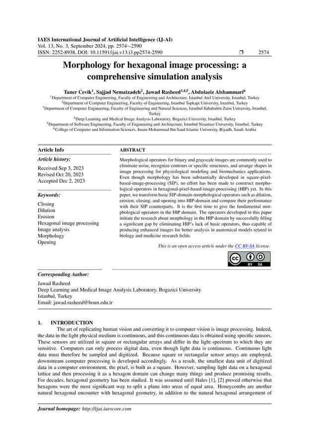 Morphology for hexagonal image processing: a comprehensive simulation analysis | PDF