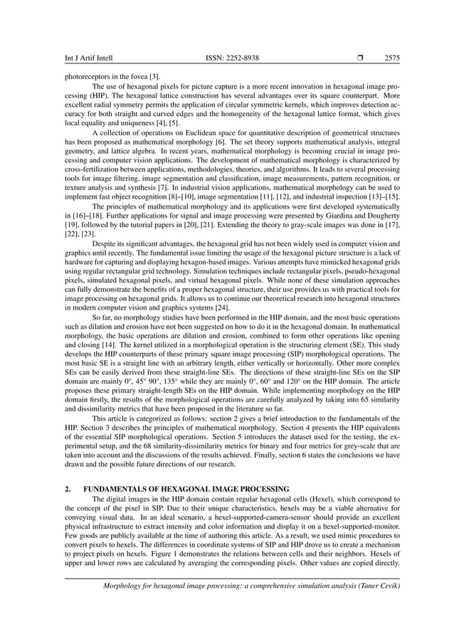 Morphology for hexagonal image processing: a comprehensive simulation analysis | PDF