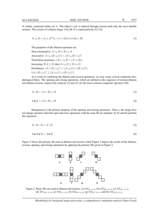 Morphology for hexagonal image processing: a comprehensive simulation analysis | PDF