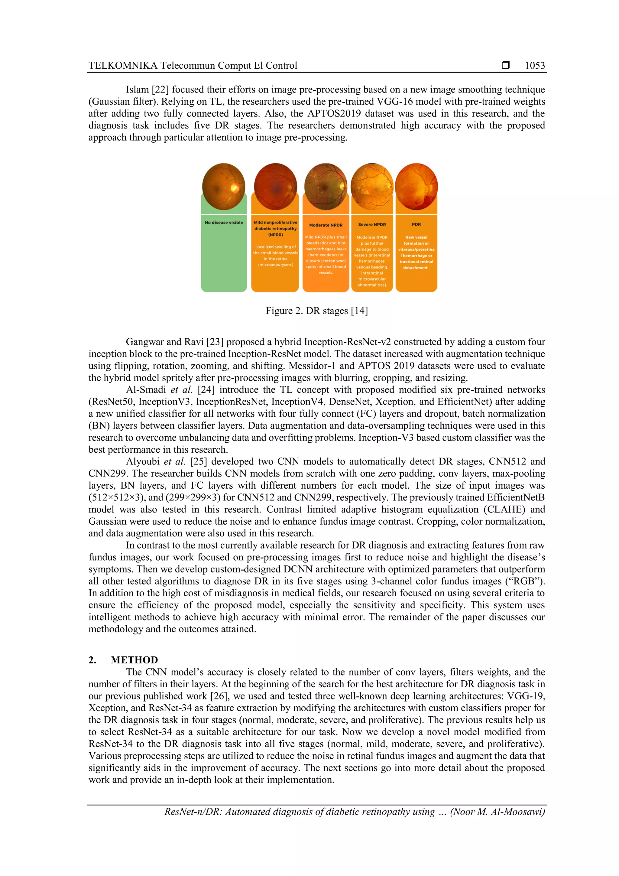 ResNet-n/DR: Automated diagnosis of diabetic retinopathy using a ...