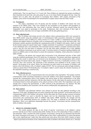 Impact of parental involvement on the communication skills of children ...