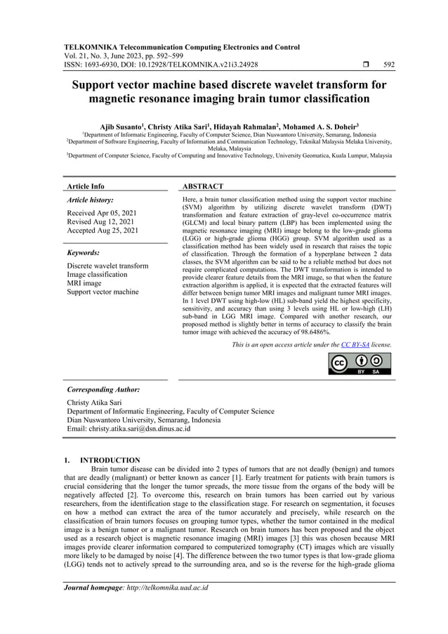 Support Vector Machine Based Discrete Wavelet Transform For Magnetic Resonance Imaging Brain