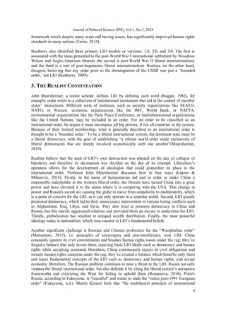 Liberal International Order: Outlining the Theoretical Contestation | PDF